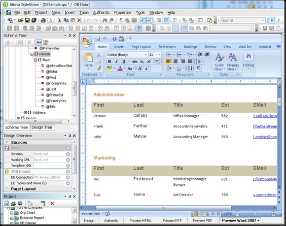 Producing Word 2007 Open Xml From Xml And Database Data Altova Blog